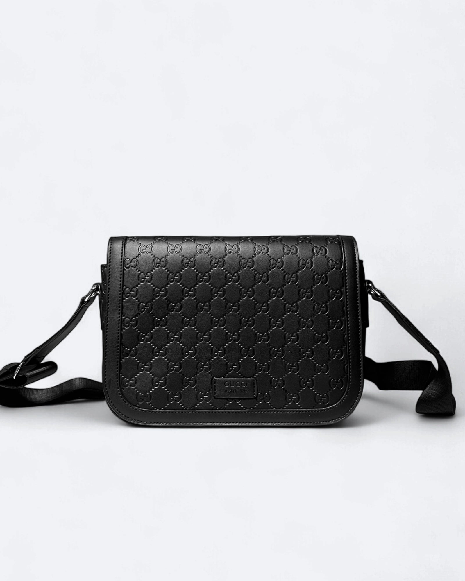 GC - GG Embossed Messenger Bag - Black – CAVO